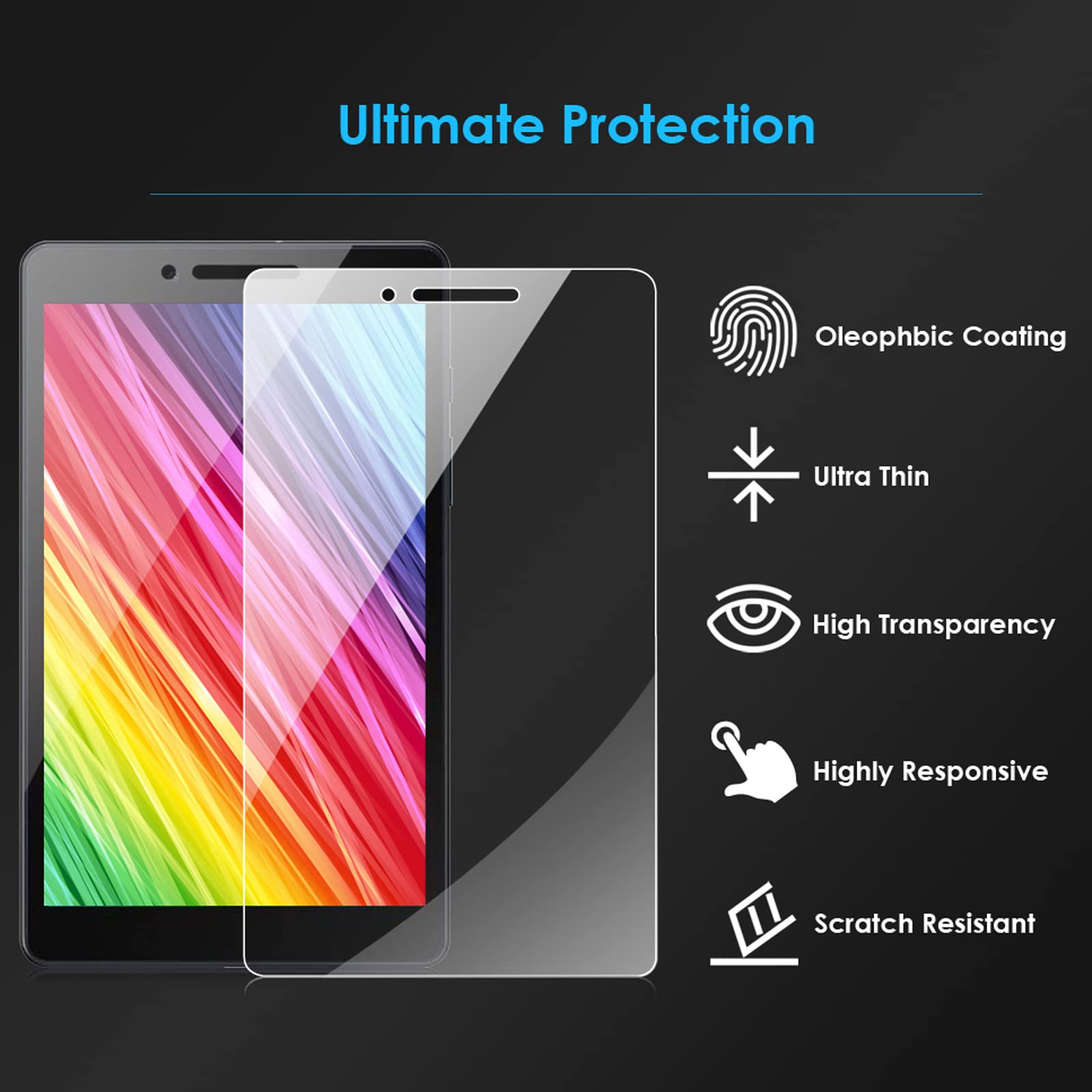 DETUOSI 2-PACK Screen Protector for Samsung Galaxy Tab A 8.0" 2019 (SM-T290/T295/T297),Ultra-Clear/Case Friendly/Touch Sensitive/Bubble Free/Anti-Scratch Mica Galaxy Tab A 8.0" 2019 Tempered Glass