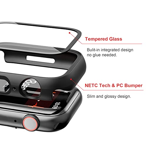 2 Pack Case with Tempered Glass Screen Protector for Apple Watch Series SE(2022) 6/5/4 40mm,JZK Slim Guard Bumper Full Coverage Hard PC Protective Cover HD Ultra-Thin Cover for iWatch 40mm,Clear
