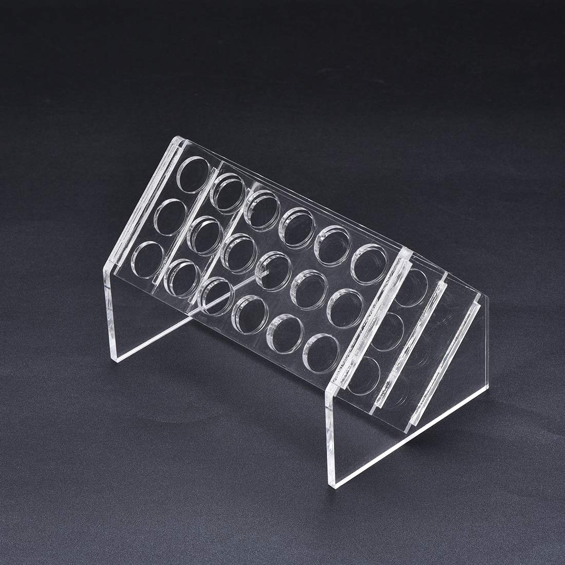 uxcell Slant Rack Acrylic Test Tube Holder 18 Wells for 10ml/15ml Centrifuge Tubes Clear