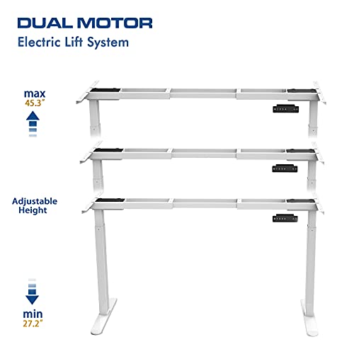 AIMEZO Dual Motor Electric Standing Desk Base Adjustable Desk Frame with 4 Programmable Memory Sit Stand Desk for Home Office