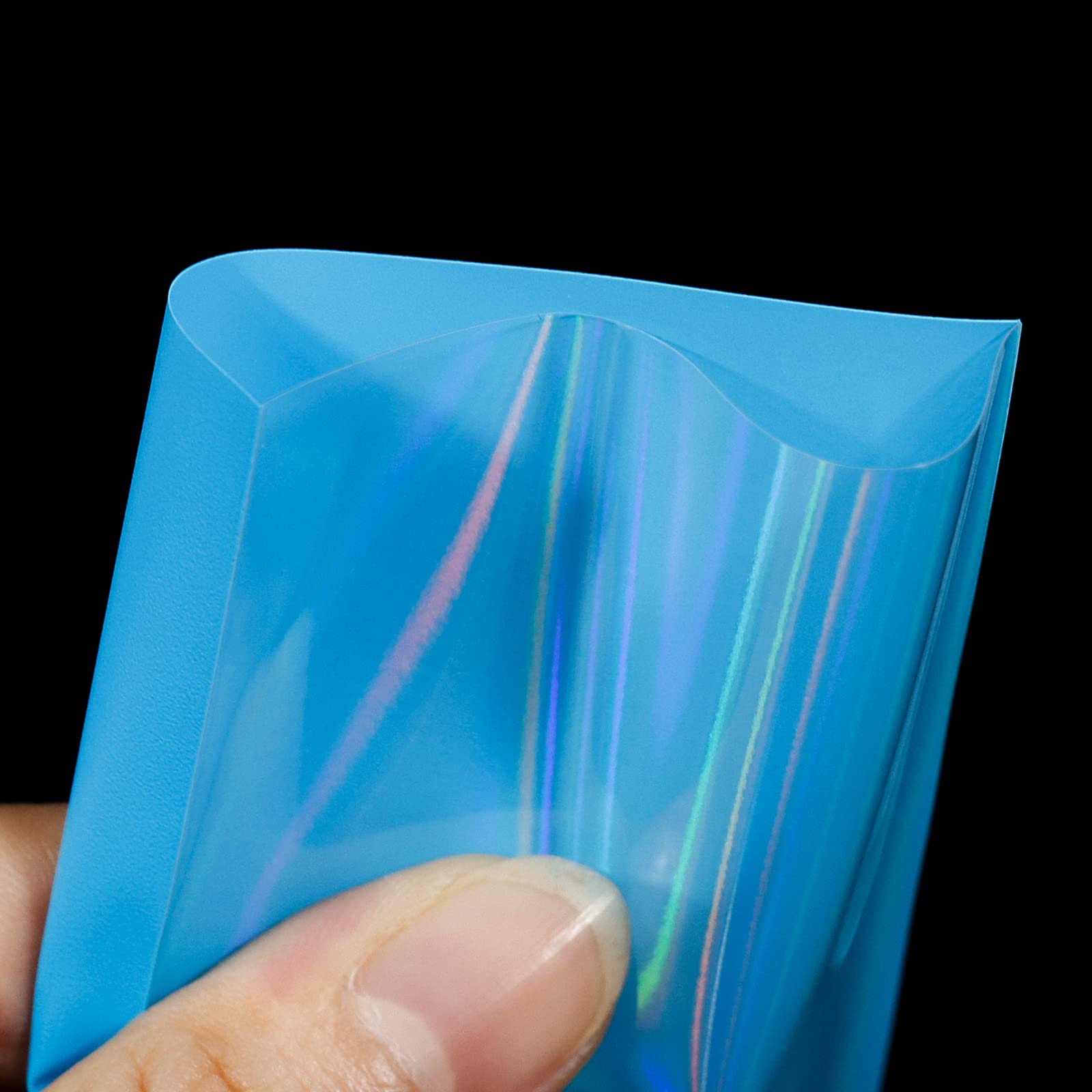 100pcs Light Blue Premium Matte Card Sleeves Fit for MTG Card Matte Sleeves, Rainbow Holographic Card Sleeves Unique Design