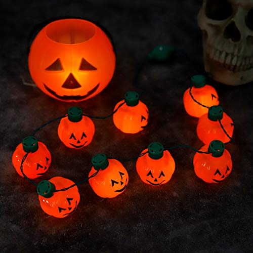 Aodaer 3 Pack LED Light Up Halloween Pumpkin Lantern Necklace for Holiday Halloween Party Favors