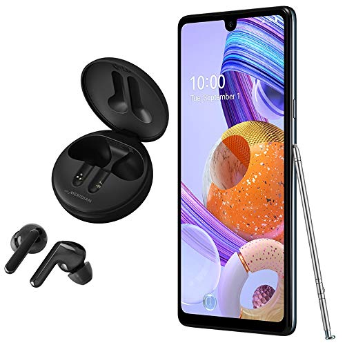 LG K71 Stylus (128GB,4GB) 6.8 inch FHD+,48MP Rear + 32MP Selfie,Dual SIM GSM Unlocked 4G LTE (T-Mobile,AT and T,Metro) Stylo 6 International Model LM-Q730 (Titan,Tone Free Bluetooth Bundle)