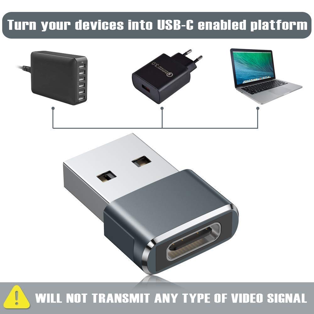 Basesailor USB C Female to A Male Adapter, Compatible with iPhone 11, Mini Pro, iPad Air, Samsung Galaxy Note 10, Able to Charge or Transfer Data