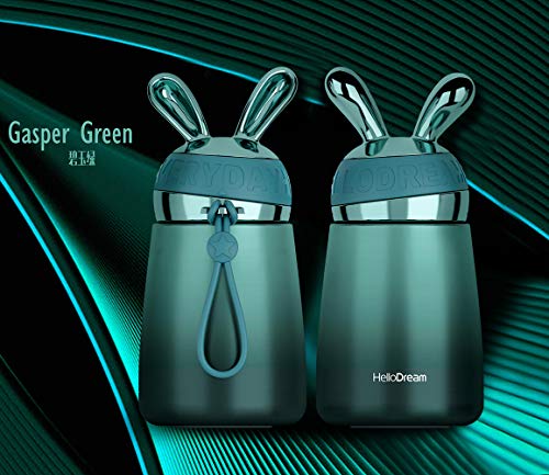 AINAAN Double Stainless Steel Vacuum Girl Thermos Coffee Cup Durable Leakproof BPA Free Travel Office School (Black