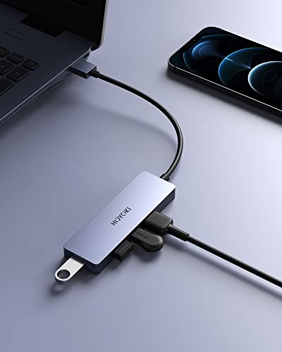 USB Hub for Laptop HOYOKI USB 3.0 Hub,Portable Aluminum Data USB Splitter with SuperSpeed 5Gbps Ultra-Slim USB Port Expander for MacBook Pro/Air, Dell, Chromebook 4