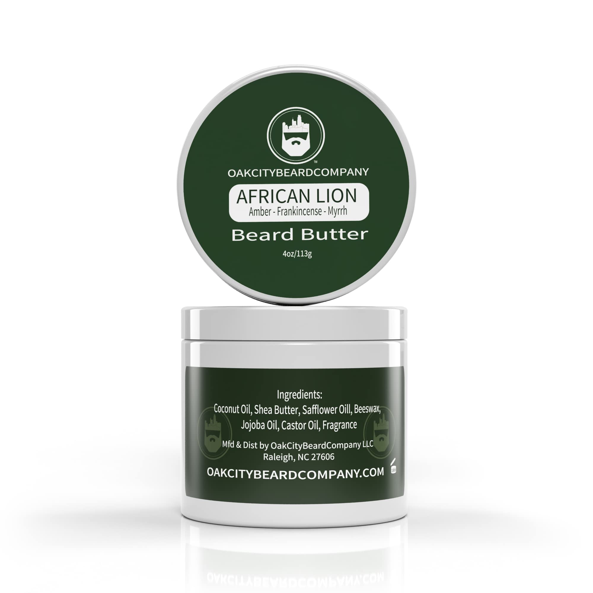 Oak City Beard Company - African Lion - 4 Ounce - Beard Butter - Beard Conditioner - Amber - Frankincense - Myrrh - Patchouli