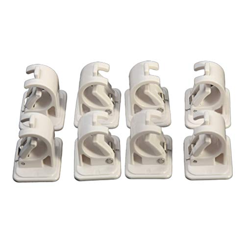 BEYST Self Adhesive Hooks Curtain Rod Bracket Pole,2/8 PCS Drapery Hook Holders Wall Brackets & Fixings Rod Holder Adhesive Rod Hooks for Home Bathroom