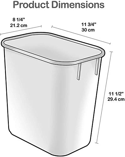 Acrimet Wastebasket Bin 13QT (Plastic) (White Color) (Set of 4)