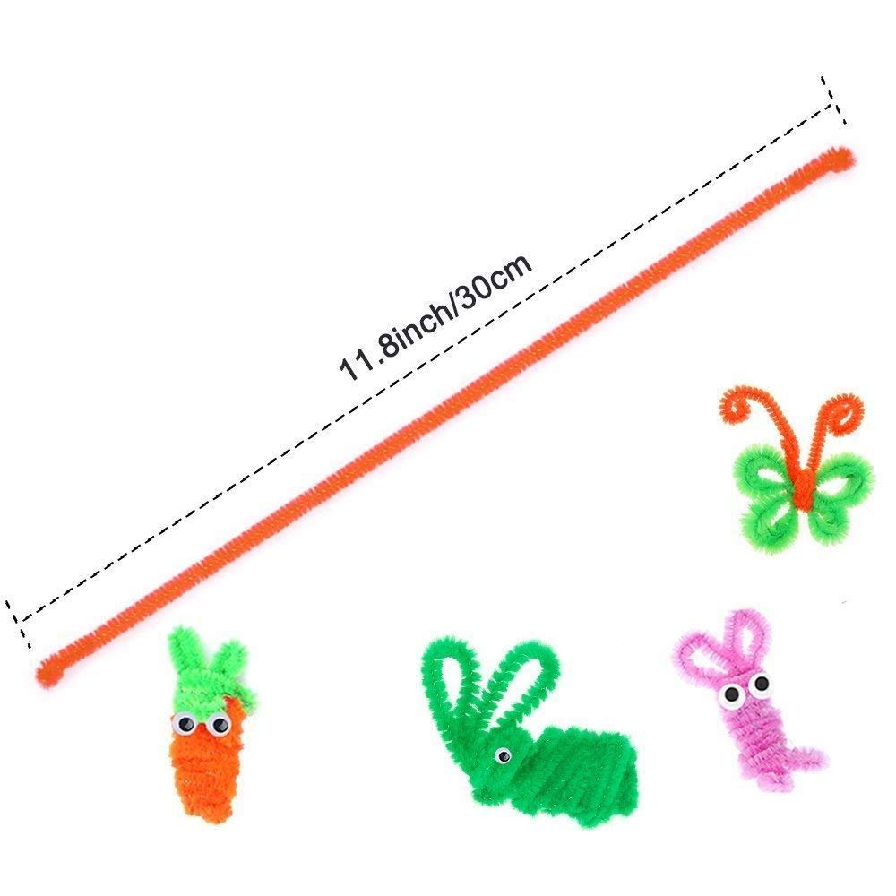 100pcs Pipe Cleaners Chenille Stems for DIY Art Supplies Craft Projects 6mmx30cm Christmas Pipe Cleaners Decoration, Yellow