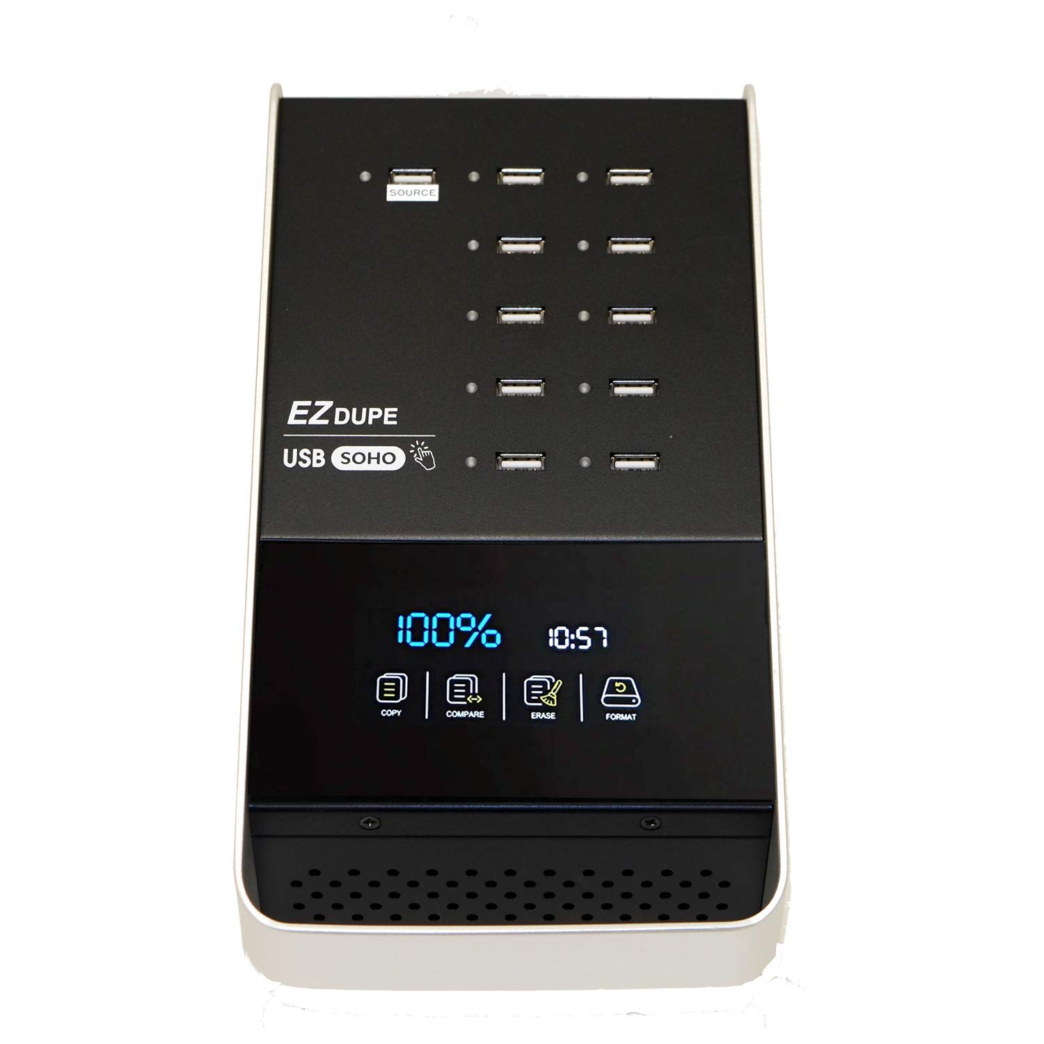 Acumen Disc EZ Dupe 1 to 10 USB Duplicator with Touch Screen - Multiple Flash Drive Mass Storage Memory Card Copier (SOHO Series) DM-FU0-11V10TP