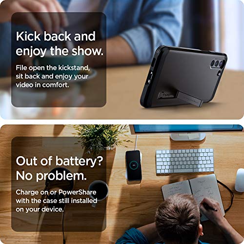 Spigen Tough Armor [Extreme Protection Tech] Designed for Galaxy S21 Case (2021) - Gunmetal