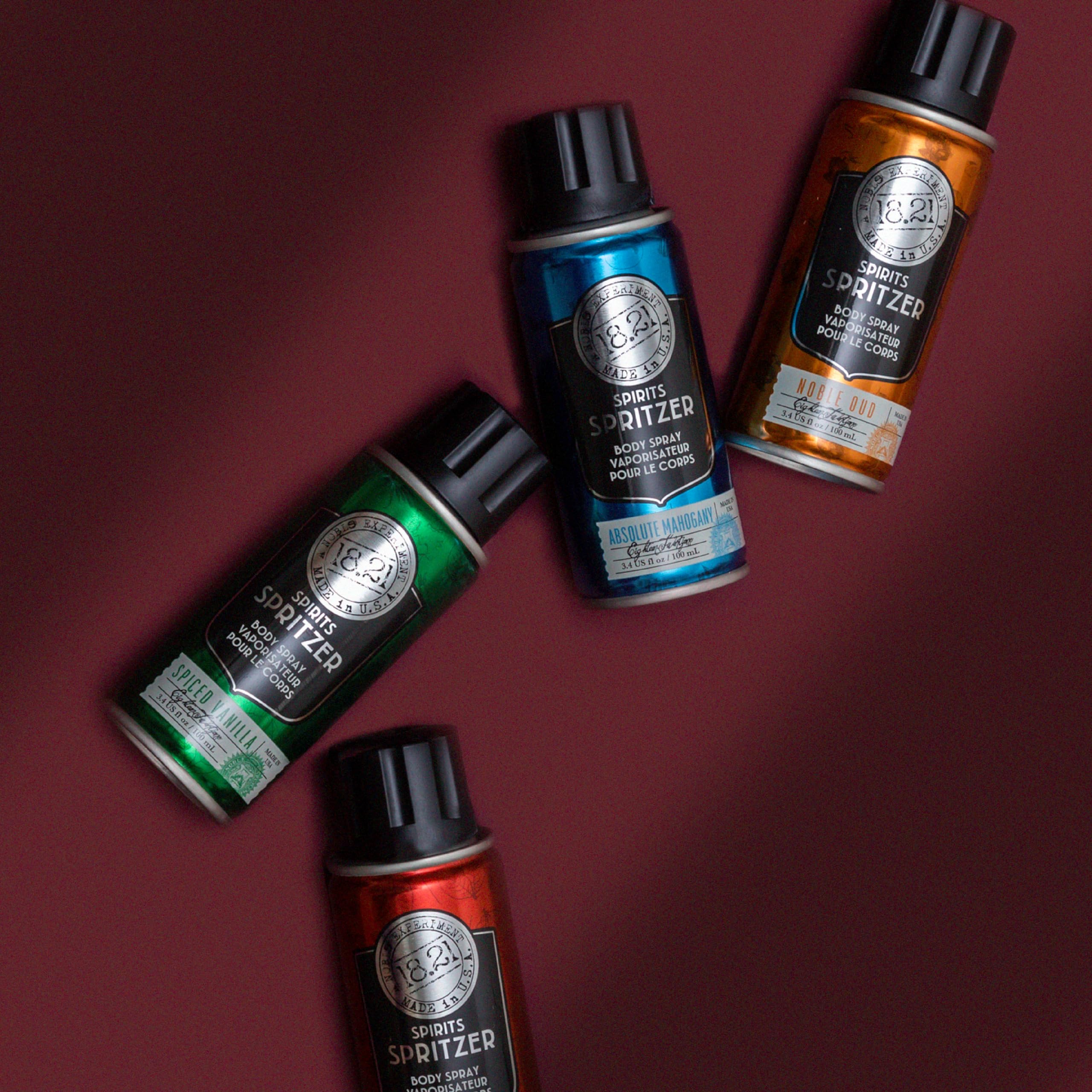 18.21 Man Made Men’s Spirits Spritzer Absolute Mahogany, 3.4 oz. - Long-Lasting All Over Body Spray with Masculine Aromatics - Gifts for Him