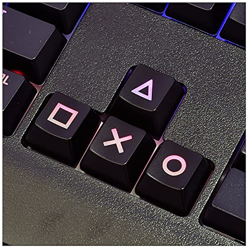 LZYDD Keyboard Keycaps W A S D Arrow/Direction Key PSP Controller Pattern Cherry MX Key Cap for MX Switches Backlit Mechanical Gaming Keyboard (4pcs,Black)