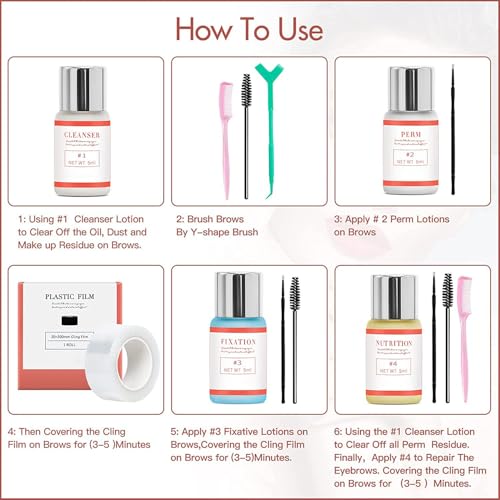 Eyebrow Lamination Kit - Buqikma Professional Brow Lift Kit Eyebrows Lift Styling Kit Suitable for DIY and Salon (with plastic film (new))