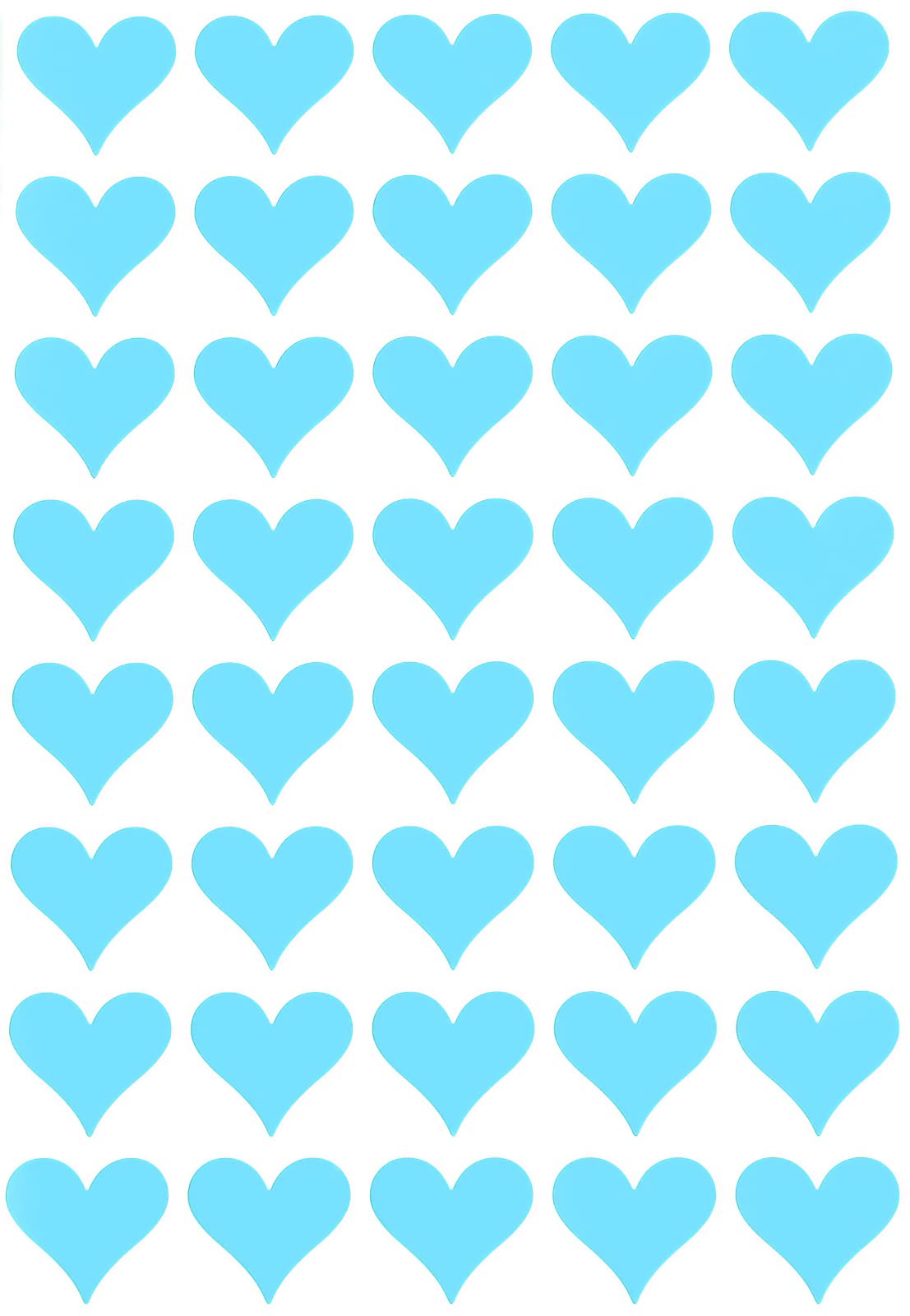 Royal Green Heart Sticker 19mm (1.9cm) Teacher Supply Stickers Labels for Arts and Crafts 3/4 inch in Light Blue - 200 Pack