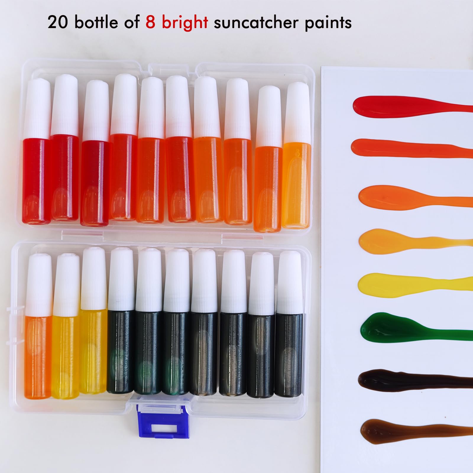 27 Sets Halloween Suncatcher Ornaments Decoration DIY Window Paint Art Craft Kit Jack-O'-Lantern Ghost Vampire Witch Spider Sun Catchers for Halloween Classroom Party Art Activity Trick or Treat Gift