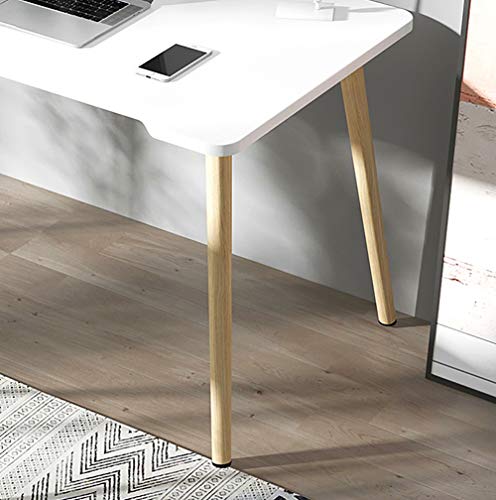 Modern Simple Style Computer Desk,Solid Wood Ergonomic Writing Table Workstation,Pc Laptop Study Writing Desk Workstation for Home Office
