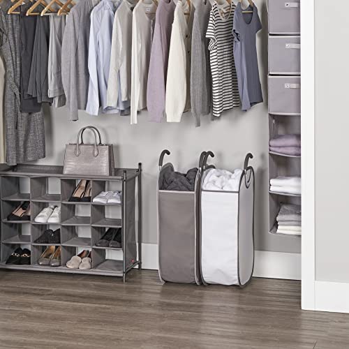 4 Pocket Laundry Hamper With Wheels by Neatfreak! - Rolling Storage Cart With 4 x Dirty Clothes Hamper Tote Bags For Towels, Blankets & Bathroom Organization - Quad Laundry Sorter - 39 x 16 x 35 in