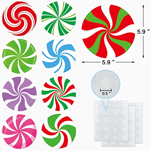 45 Pcs Double-Sided Peppermint Cutouts Colorful Candies Cut-Outs Bulletin Board Classroom Christmas Party Decorations