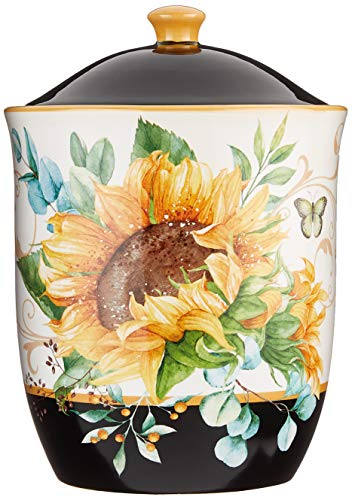 Certified International Sunflower Fields 3 Piece Canister Set, 52 oz, 74 oz, 96 oz. Capacity, Multi Colored