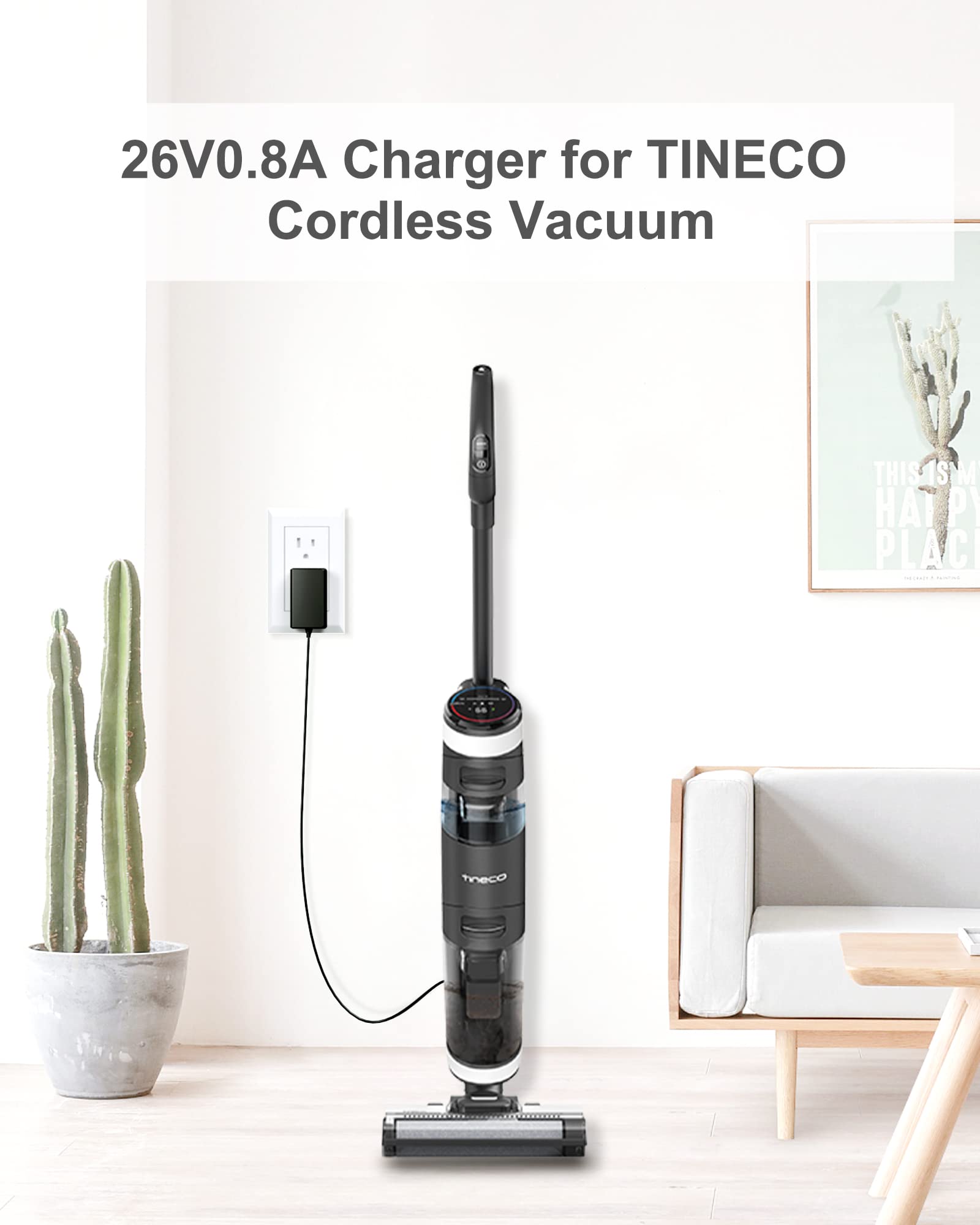 26V Charger Replacement for TINECO Cordless Vacuum Compatible with TINECO Charger A10 Dash A11 S3 Hero Master iFLOOR S3 Series AC/DC Adapter Replacement Class 2 Power Supply for YLS0241A-T260080
