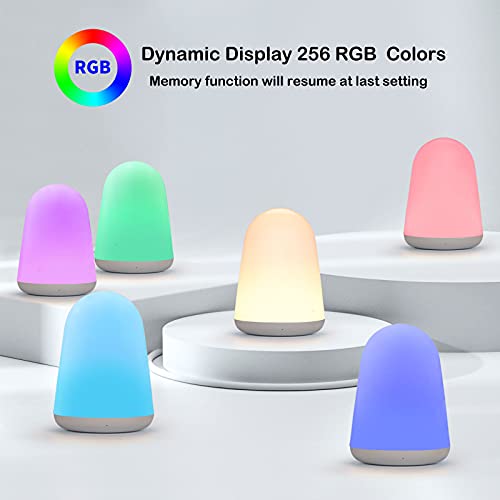 BAXIA TECHNOLOGY Night Light for Kids Room Touch Lamp for Bedroom,Rechargeable Kids Night Light Bedside Lamp with 7 Colors Changing & Dimming