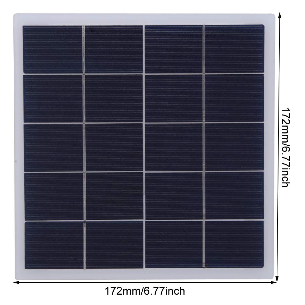 172x175x2MM Portable Polycrystalline Silicon Solar Power Panel 4W 5V Solar Power Charger for Home Lights for All Small Appliances for Fans (4W)