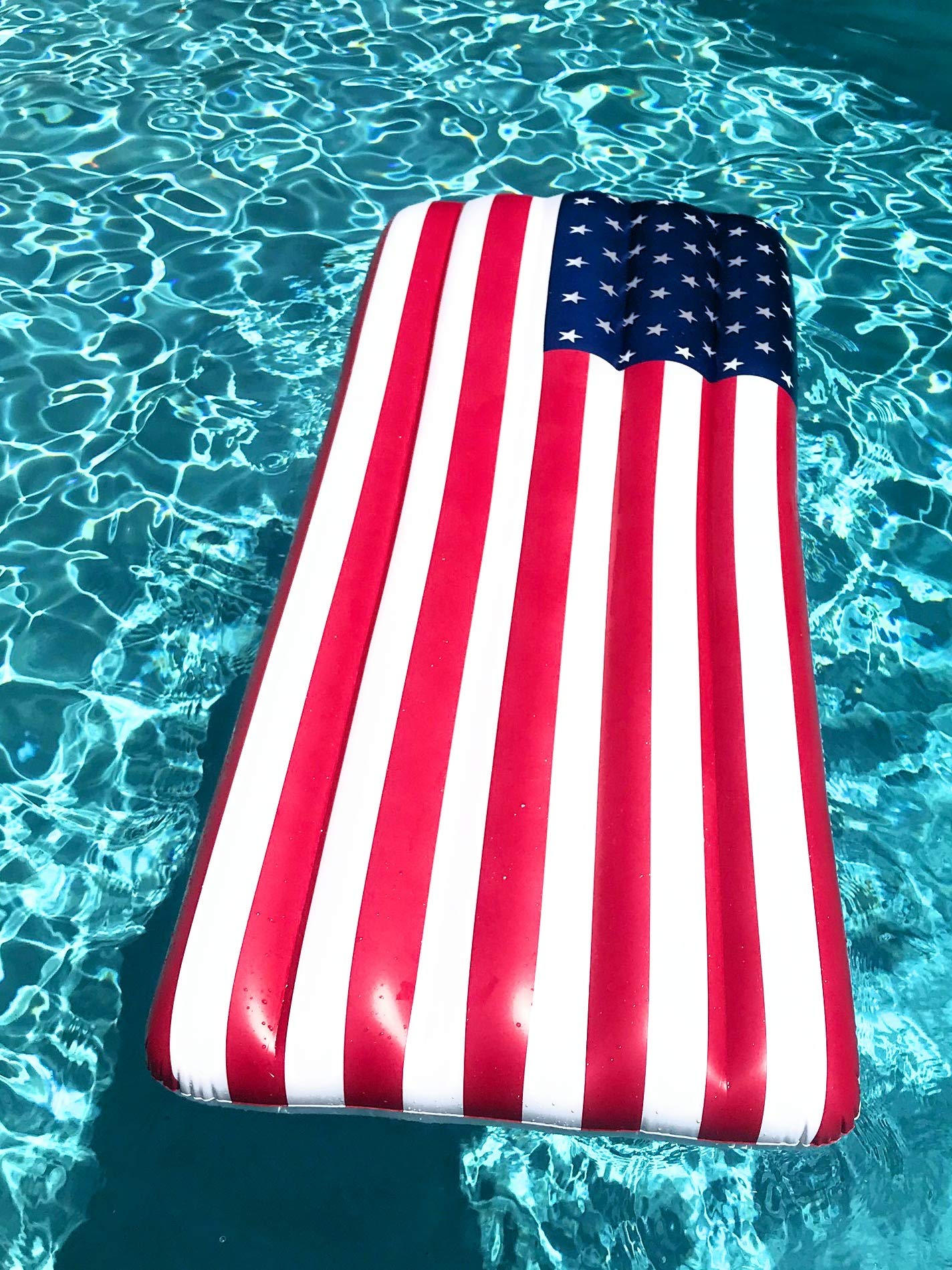 Inflatable American Flag Pool Float Patriotic US Stars & Stripes for Summer 4th of July Parties. Great Gift Idea!