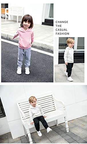 T.H.L.S Toddler Baby Boys Girls Sweatpants Cotton Active Jogger Pants with Pockets 3 Pack Grey Blue Black
