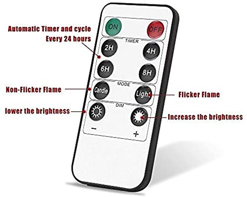 10Pack Flameless Taper Candles, Ivory WAX Coverd, 11-Inch, LED Battery Flickering Candle with 2 Remote Controls, Timer, for Candle Holders and Candlesticks, for Wedding, Christmas, Patry, Hotel