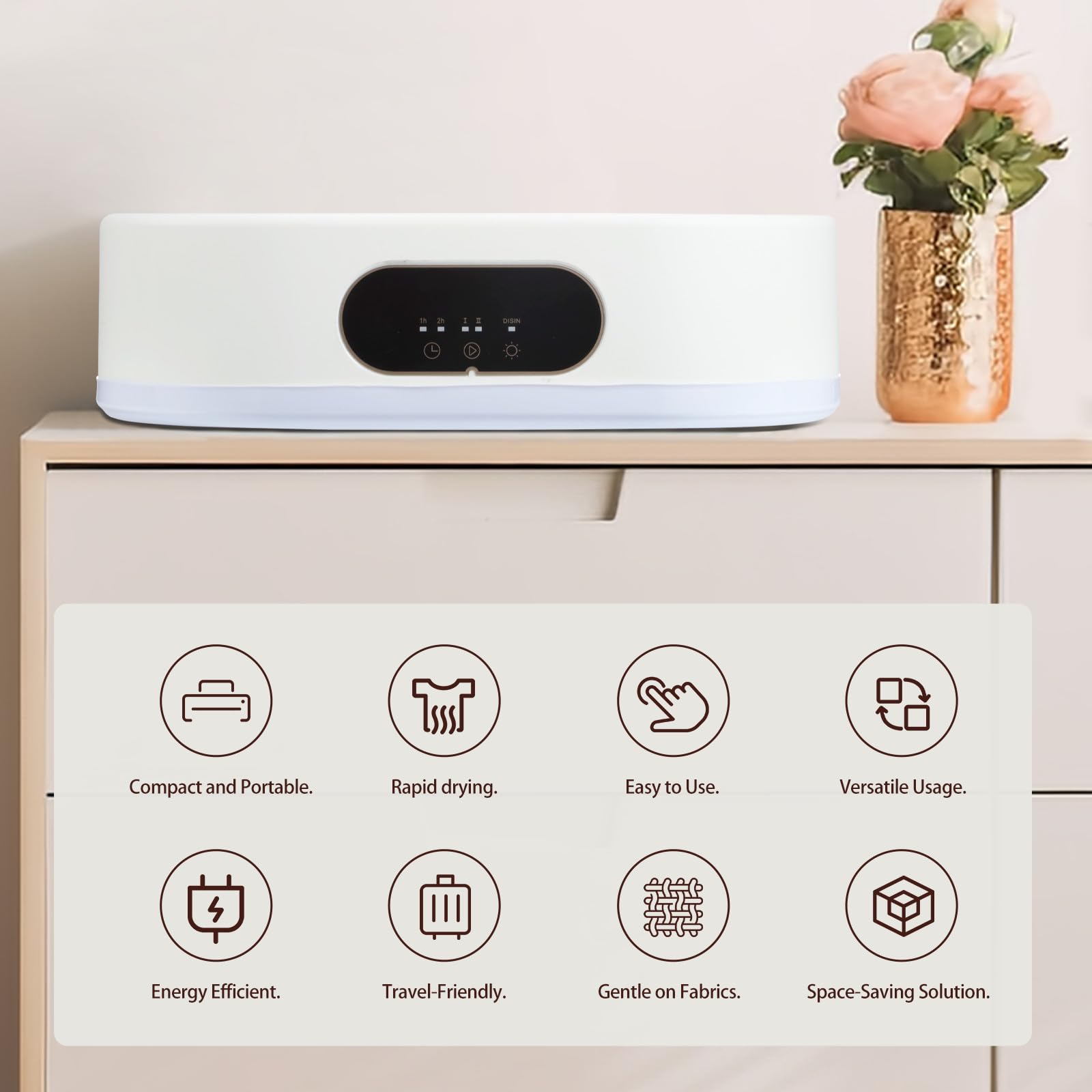 1200W Portable Clothes Dryer - Compact and Convenient Drying Solution for Apartment, Dorm, RV - Easy to Use Mini Dryer with Dryer Bag for Delicate Garments, Underwear, Baby Clothes