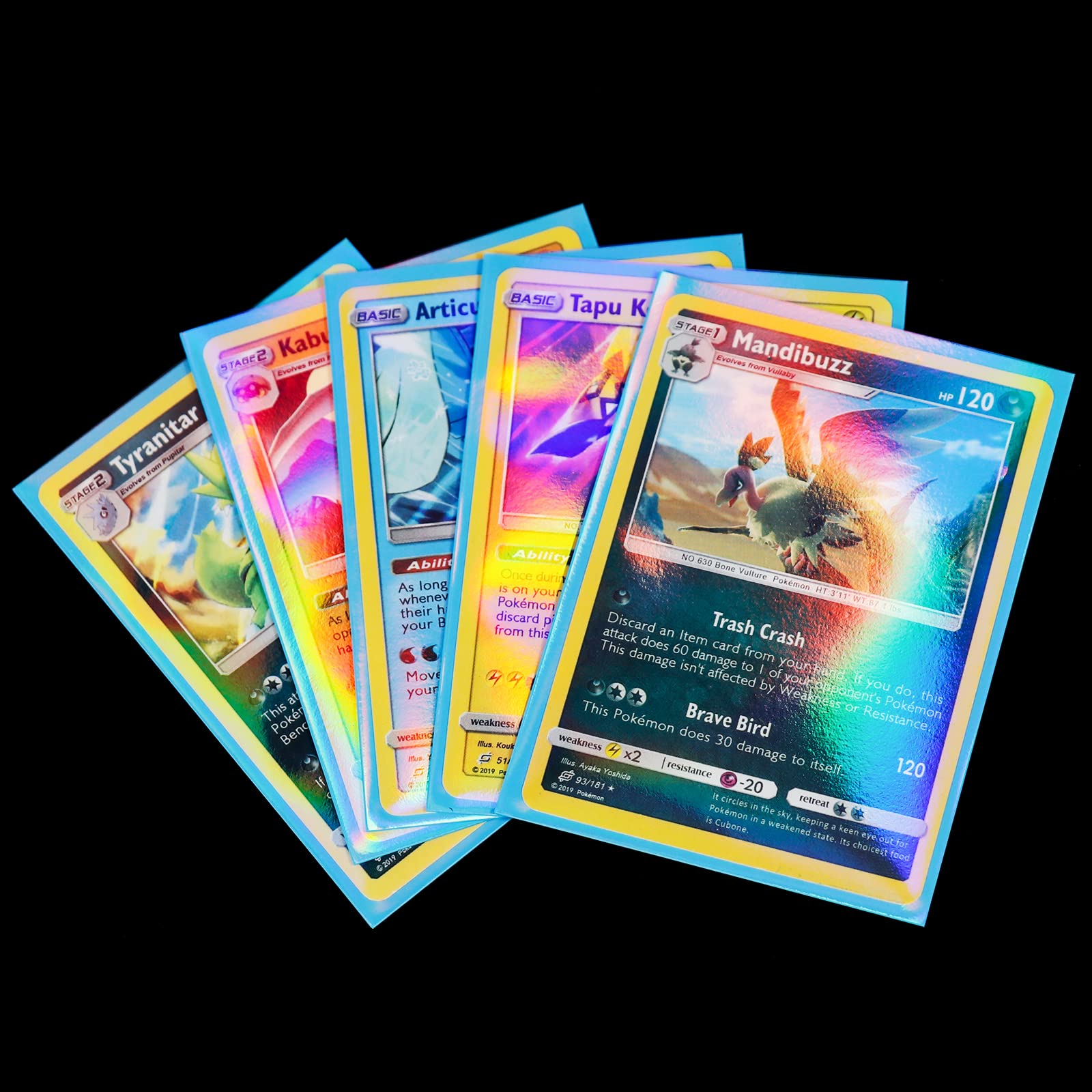100pcs Light Blue Premium Matte Card Sleeves Fit for MTG Card Matte Sleeves, Rainbow Holographic Card Sleeves Unique Design