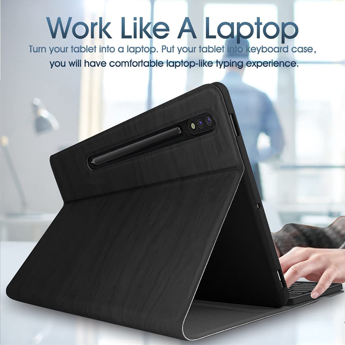 Wineecy Backlit Keyboard Case for Samsung Galaxy Tab S8 Ultra 14.6 Inch 2022(SM-X900/SM-X906), 7 Colors Backlight Detachable Wireless Keyboard & PU Folio Stand Cover Case for Tab S8 Ultra (Black)
