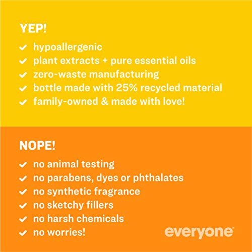 Everyone 3-in-1 Kids Soap, Body Wash, Bubble Bath, Shampoo, 32 Ounce (Pack of 2), Orange Squeeze, Coconut Cleanser with Organic Plant Extracts and Pure Essential Oils (Packaging May Vary)