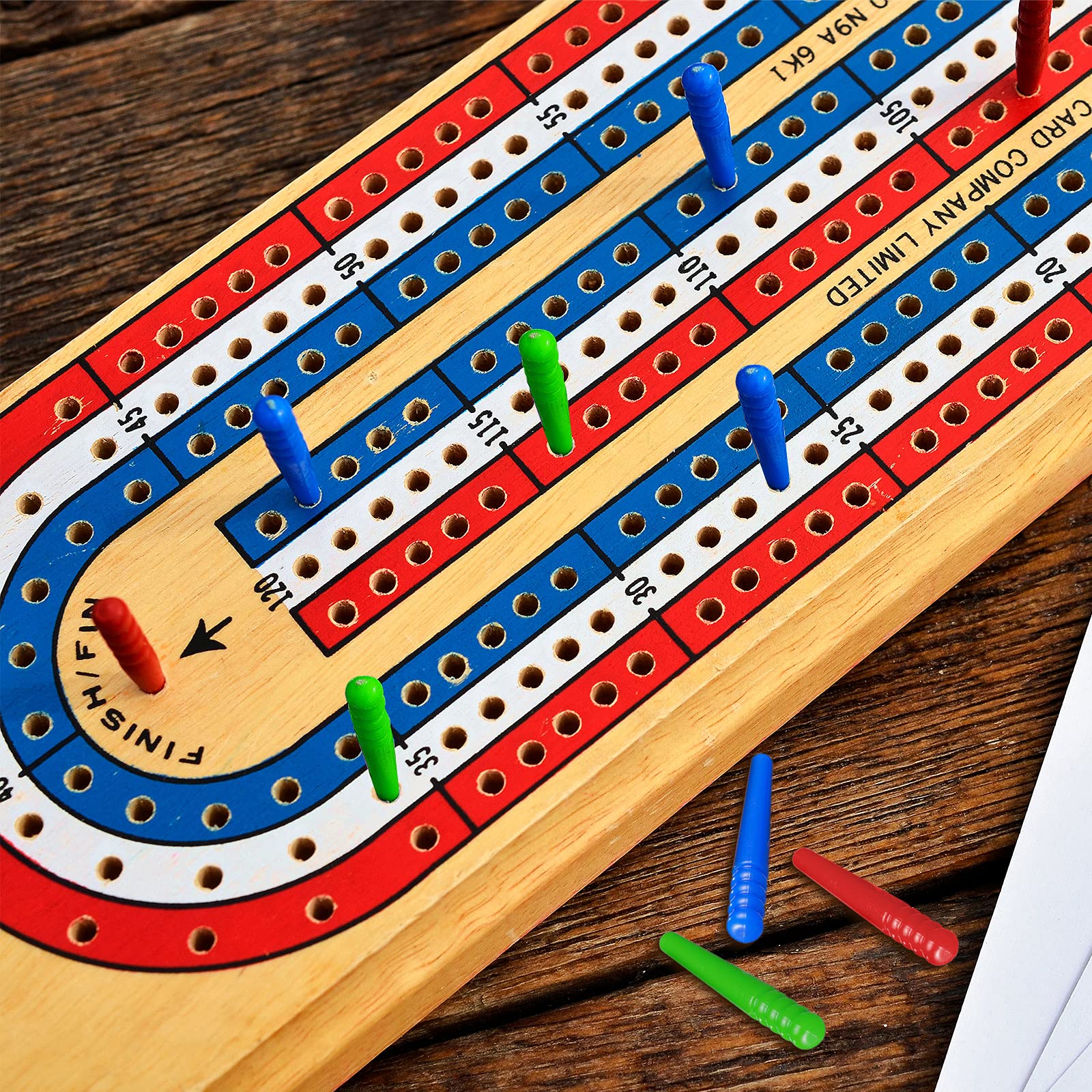 48 Pieces Plastic Cribbage Pegs 3 Colors Game Pegs Traditional Plastic Pegs Tapered Board Pegs Replacement Standard Pegs for Cribbage Traditional Board Game