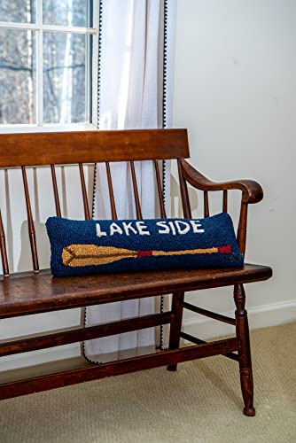 Chandler 4 Corners Artist-Designed Lakeside Oar Hand-Hooked Wool Decorative Throw Pillow (8” x 24”)