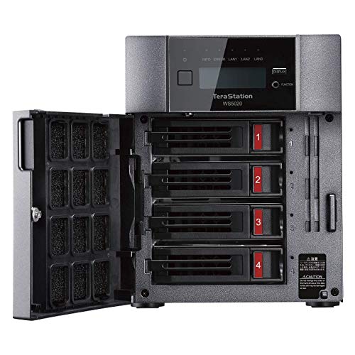 BUFFALO TeraStation WS5420DN Windows Server IoT 2019 8TB (4x2TB) Desktop NAS with Hard Drives Included / 4 Bay / 10GbE / Storage Server / NAS Storage / Network Storage / File Server / Windows Storage