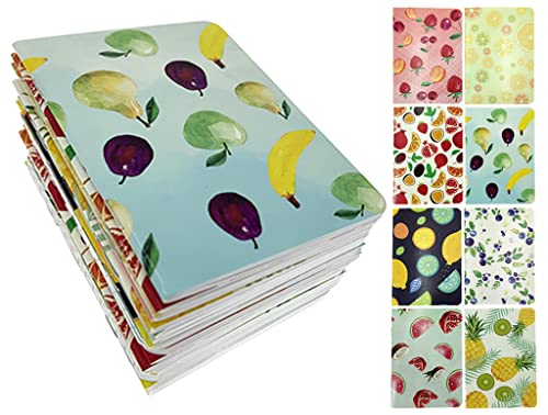 Alimitopia 24pcs Mini Notebook,Portable Pocket Journal Steno Memo Notebook MiniDaily NotePad (Fruit Patterns (24pcs))