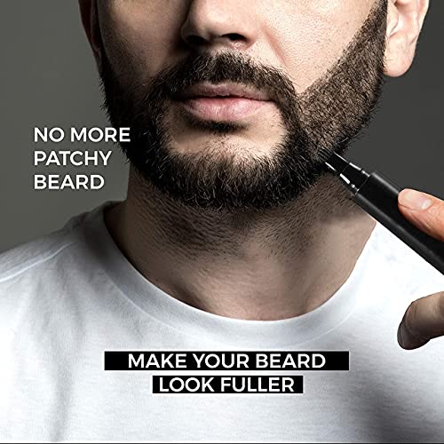 Beard Pencil Filler for Men, 2 Pack, Eyebrow Pen, Beard Filling Pen Kit - WaterProof, Long Lasting Coverage - Beard, Moustache, Eyebrows, Beard Dye for Men, Bristle Brush (2 pcs Black)…