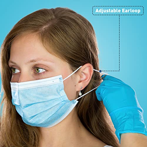 DR.MOXA 100Pcs Medical Grade Disposable Face Mask 3-Ply Latex Free, Non Woven,Soft on Skin