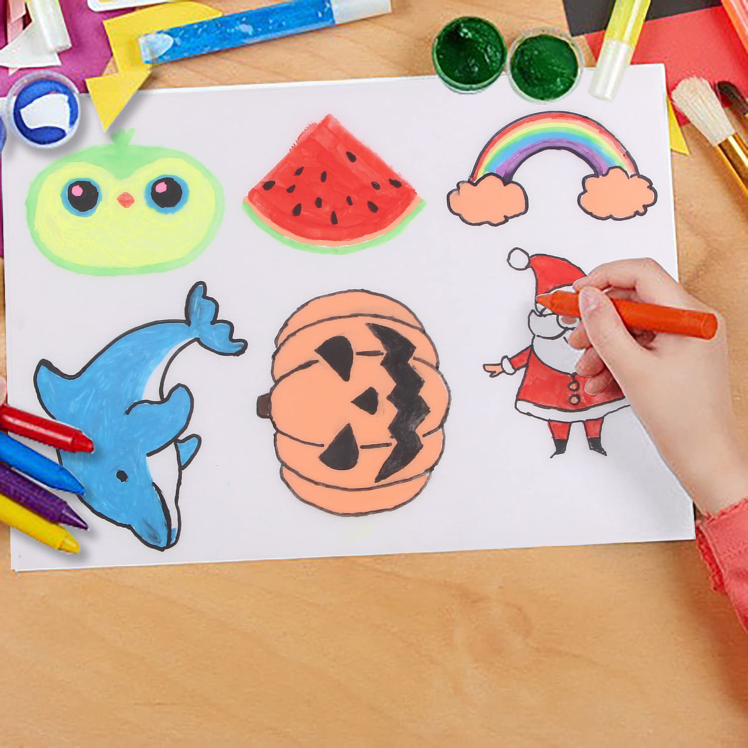 12 Shrink Dink Sheets Size A4, Creative Drawing Shrinky Paper Dinks, Novelty DIY Art and Craft Handwork, Christmas Gift Art Toys for Boys and Girls Childrens