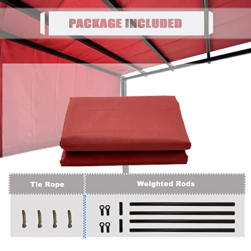 Alion Home Universal Waterproof Pergola Shade Cover β Pergola Replacement Canopy β Outdoor Adjustable Shade Cover with Heavy Duty Weighted Metal Rods (16' x 7', Burgundy Red)