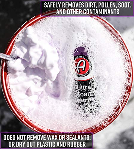 Adam's Polishes Ultra Foam Shampoo 16oz - Our Most Sudsy Car Shampoo Formula Ever - pH Neutral Formula for Safe, Spot Free Cleaning - Ultra Slick Formula That Wont Scratch or Leave Water Spots
