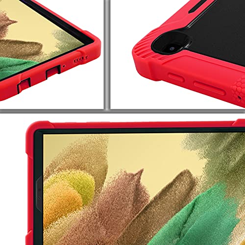 KIQ Guardian Series Samsung Galaxy Tab A 8.4 Case SM-T307 SM-T307U SMT307 2020 Kickstand Hard Durable Rugged Protective Cover W/Handle Shoulder Strap for Samsung Tab A 8.4 - Black Red