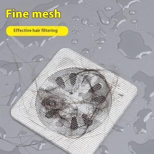20-Pack 4"x4" Disposable Drain Covers, Hair Catcher Mesh Stickers for Shower, Sink, Bathtub, Kitchen β Easy Hair & Debris Prevention, for Human and pet Hair