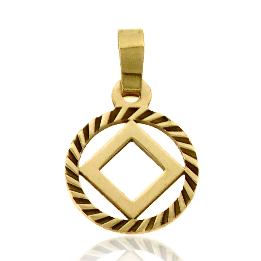12 Step Jewelry Narcotics Anonymous 1/2" Solid 10K Gold NA Pendant