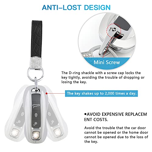 1797 for Porsche Key Fob Cover 911 Panamera Cayenne Keychain Bling Accessories Women Men Car Remote Case Shell Zinc Alloy Silver