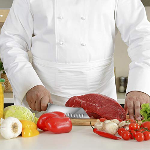 DDF iohEF Kitchen Knife, Chef's Knife In Stainless Steel Professional Cooking Knife, 7 Inch Antiseptic Non-slip Ultra Sharp Knife with Ergonomic Handle Ideal for Kitchen/Restaurant