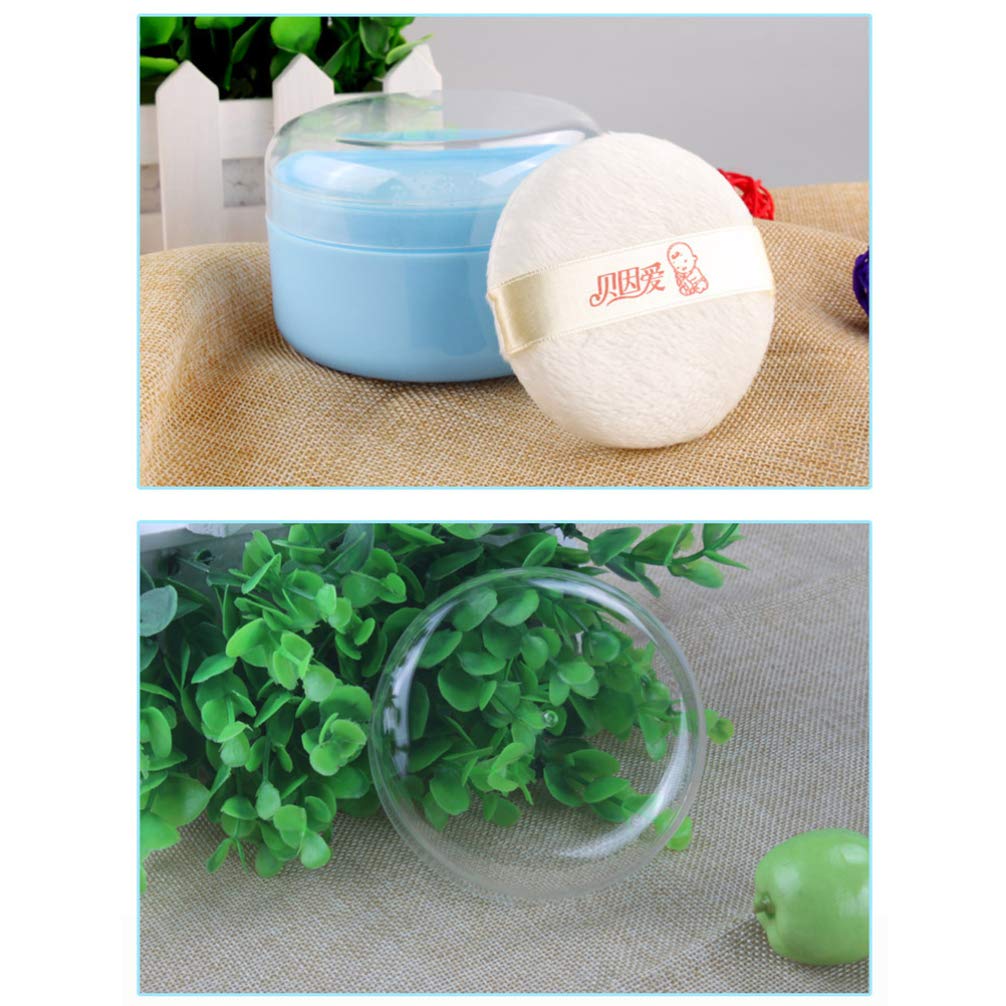Powder Puff 2 Pcs Powder Puff Case Portable Empty Body Powder Container Dispenser Case with Sifter and Powder Puffs for Infant Baby Newborn Baby Puffs